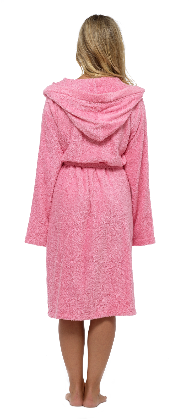 Womens Pure 100 Cotton Robe Luxury Toweling Hooded Bath Robes Dressing Gown Ebay